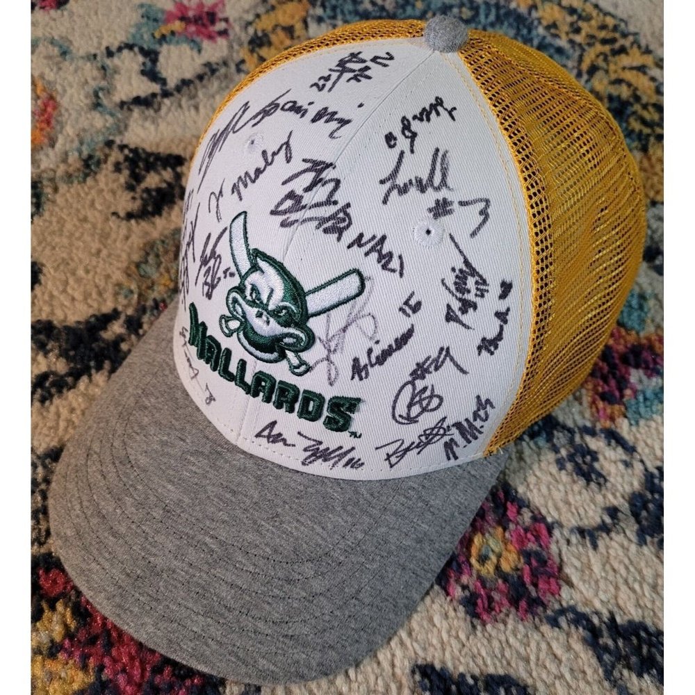 Madison Mallards Logo Ball Cap Green Signed Snapback … - Gem